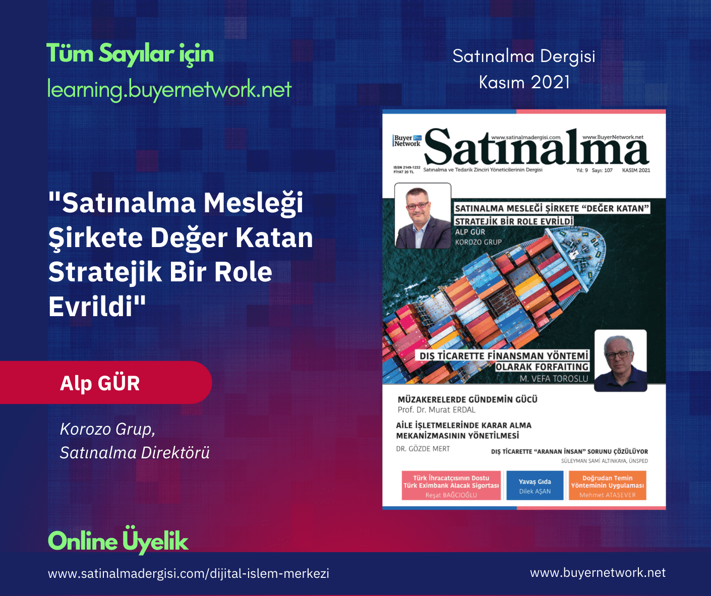 Satınalma Dergisi Kasım 2021 Alp Gür | Satınalma Dergisi