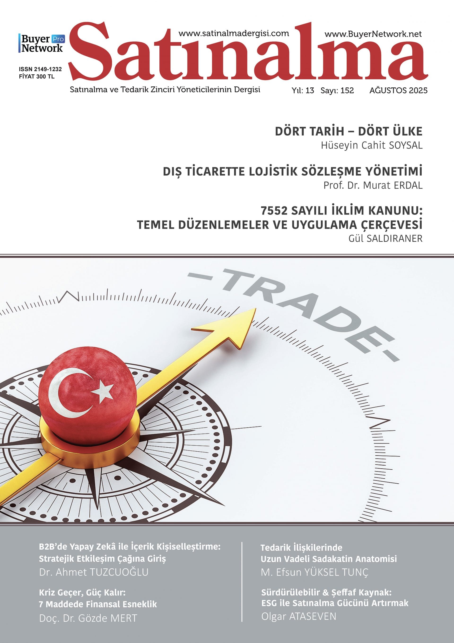 Satınalma Dergisi Ağustos 2025, Sayı:152 yayında | Satınalma Dergisi